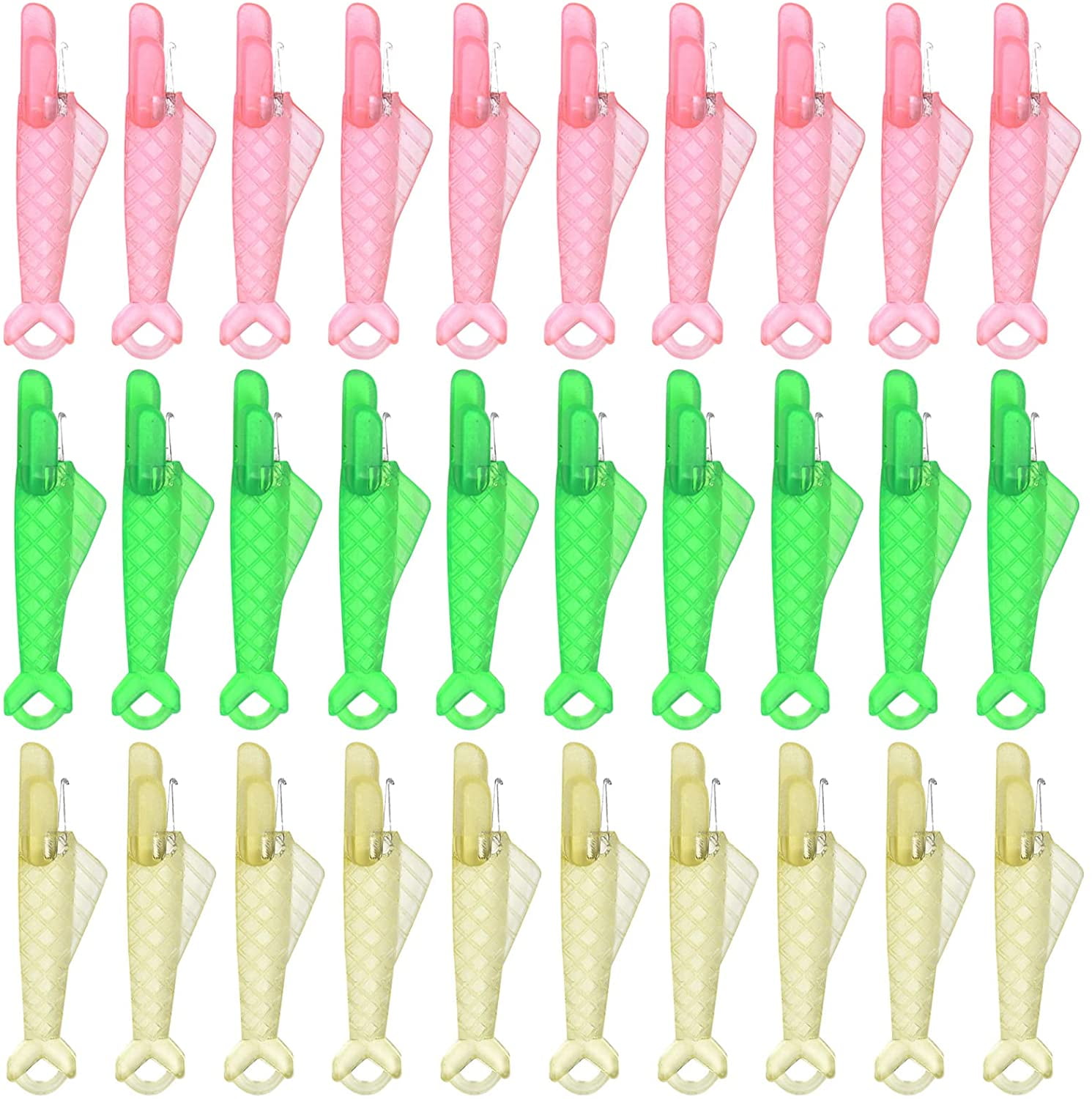 30 PCS Fish Type Sewing Needle Inserter, Quick Plastic Needle Threader ...