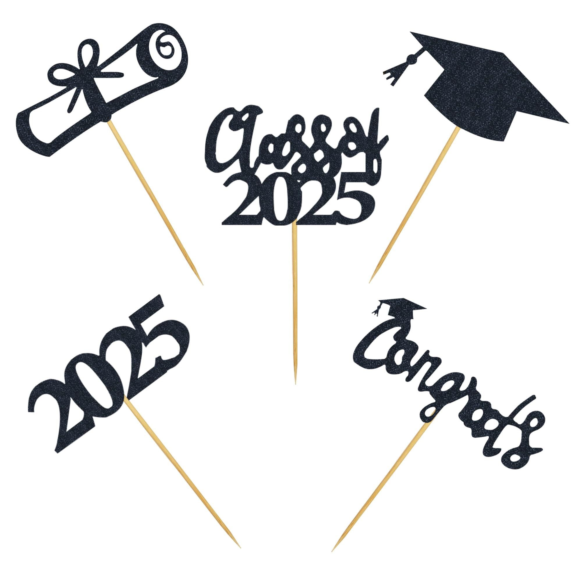 30 PCS Graduation PresNok Cupcake Toppers 2025 Diploma Grad Cap Cake ...