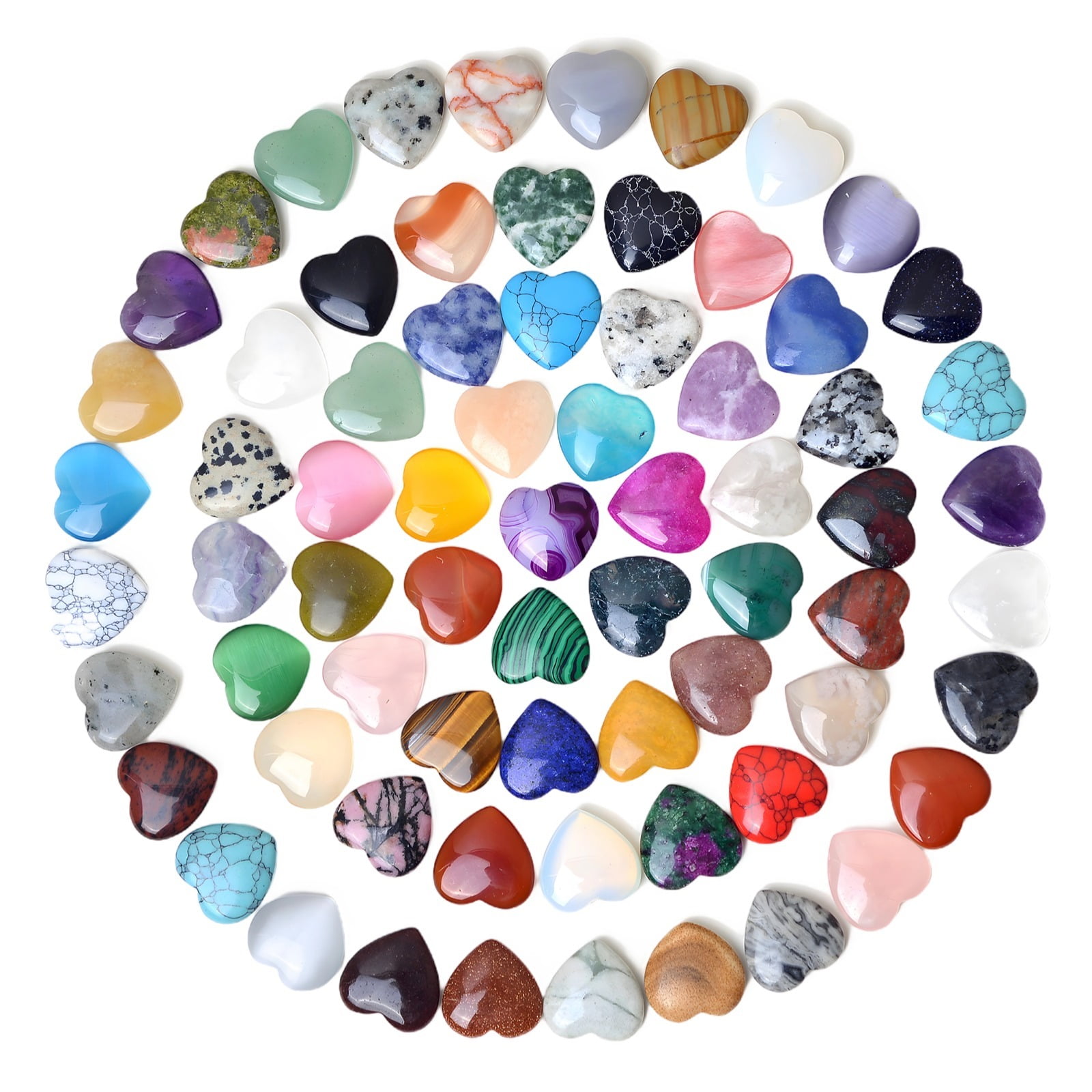 30 PCS Heart Shaped Crystals, Natural Stone Heart Decor, 0.8 in ...