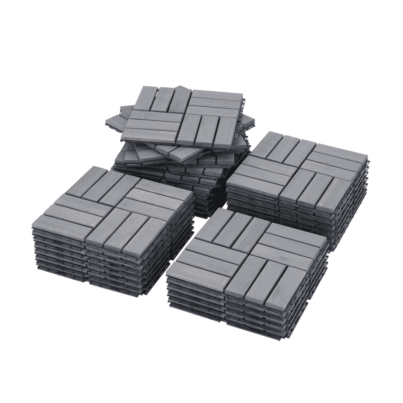 30 PCS Interlocking Deck Tiles, 12" x 12" A-cacia Wood Floor Tiles ...