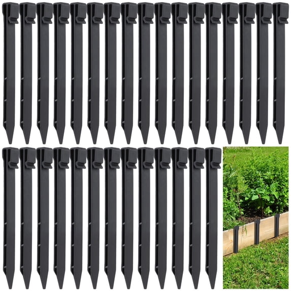 30 PCS Landscape Edging Stakes, Plastic Garden Landscape Edging Stakes ...