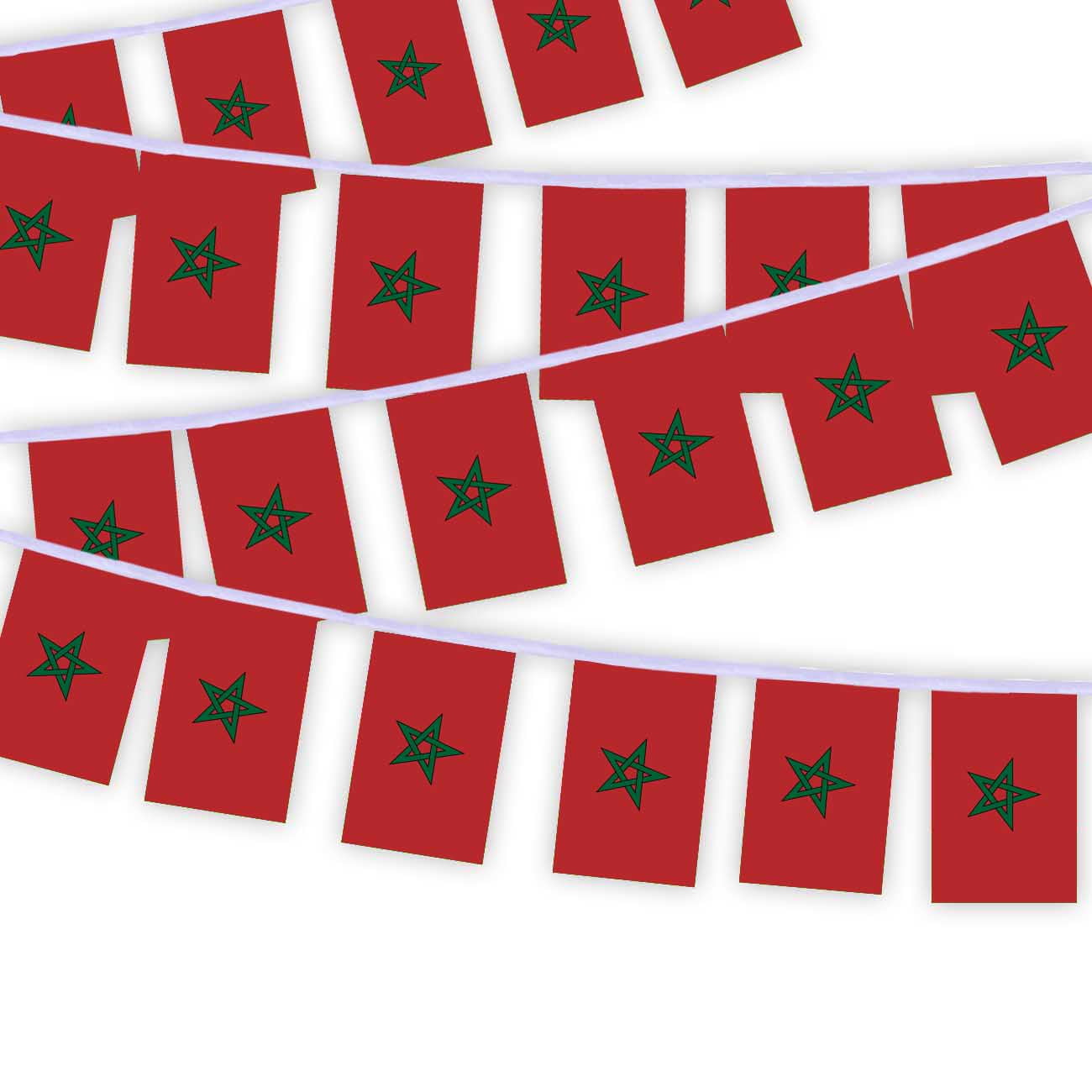 30 PCS Morocco Flag String,32 FT Moroccans Bunting,Decoration Banner ...