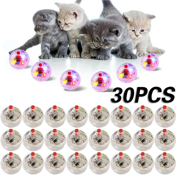 30pcs LED Motion Activated Cat Ball, Motion Light Up Ghost Hunting Cat ...