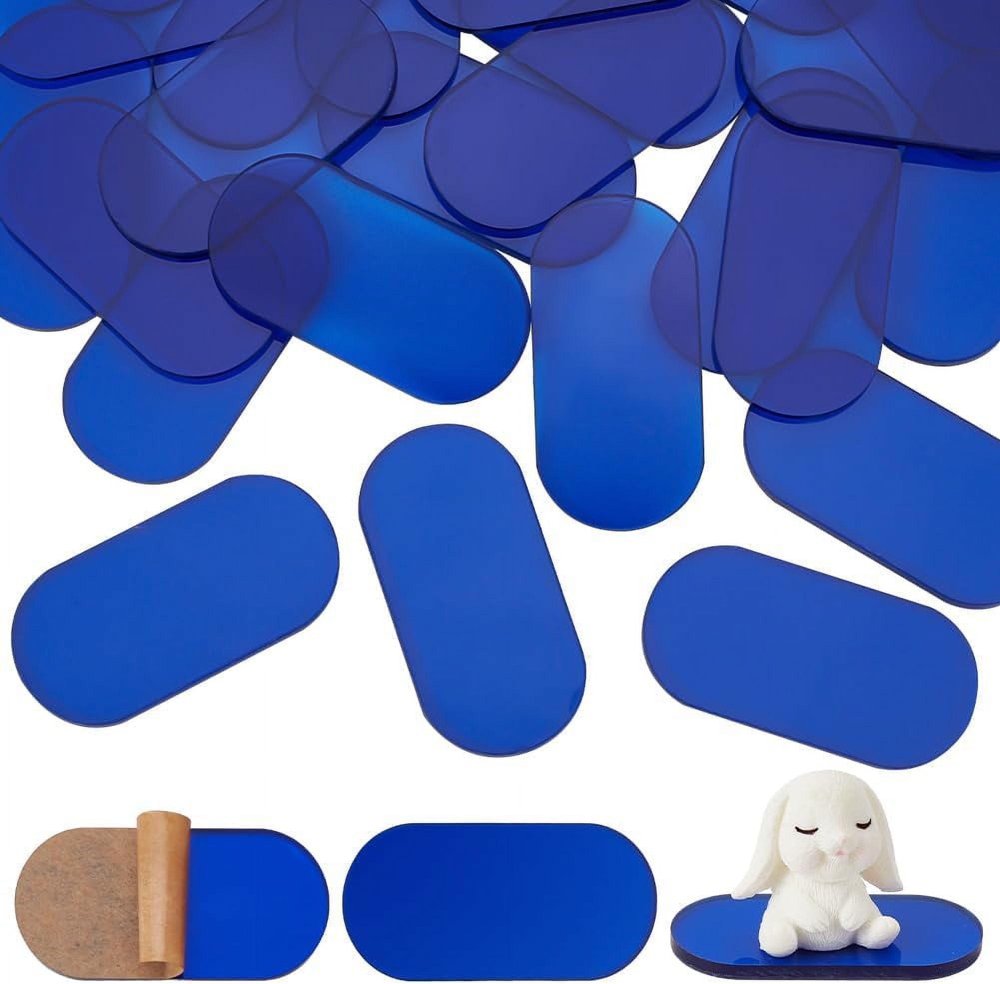 30 PCS Oval Acrylic Miniature Bases 1.9x0.9inch Royal Blue Acrylic Mini ...