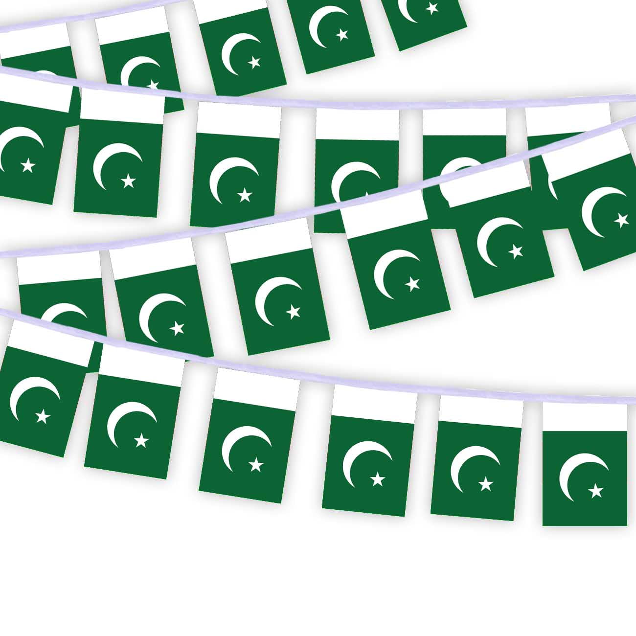 30 PCS Pakistan Flag String,32 FT Pakistani Bunting,Decoration Banner ...