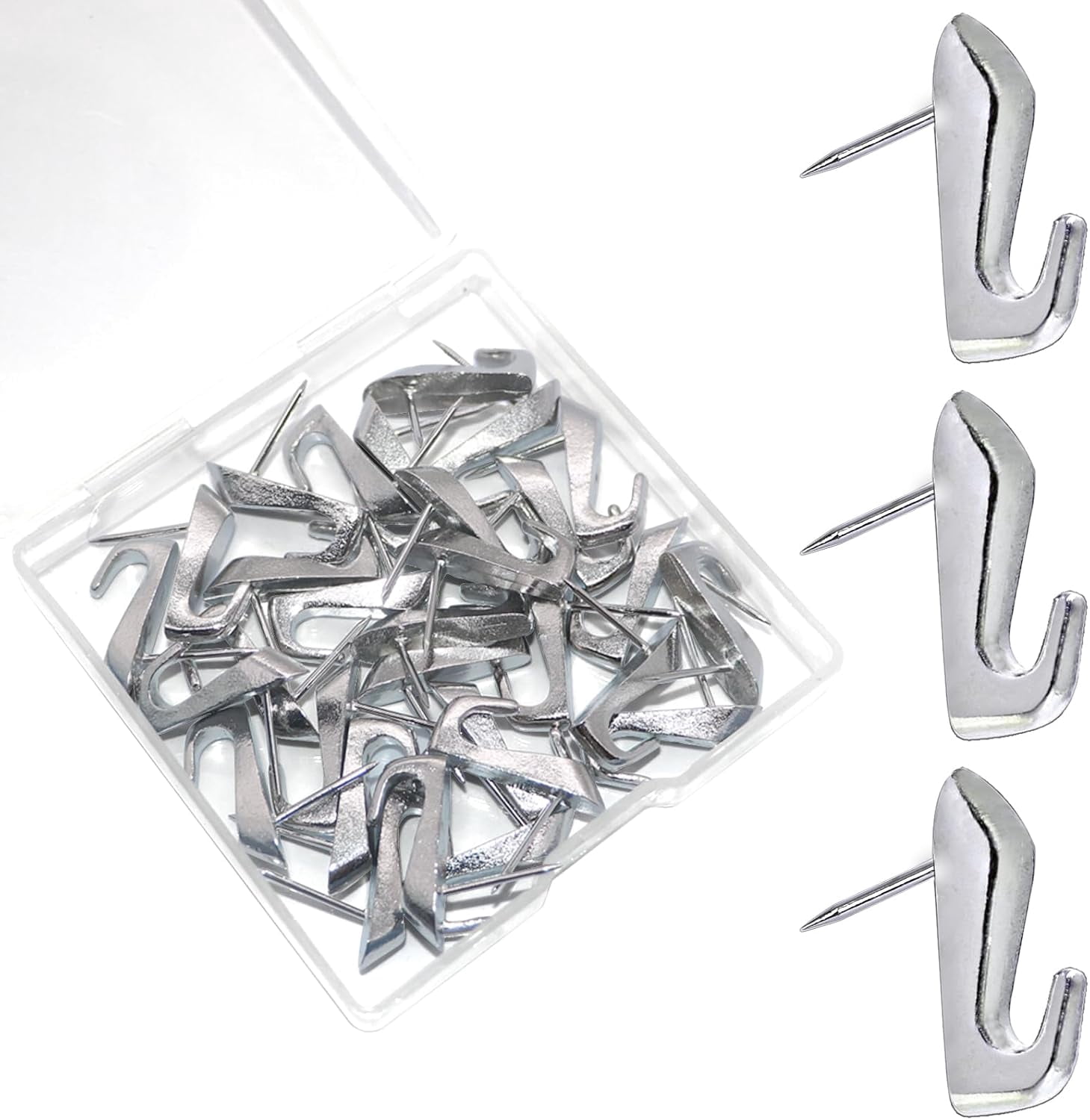 30 PCS Picture Hanging Nails Thumb Tacks for Wall Hangings, Heavy Duty ...
