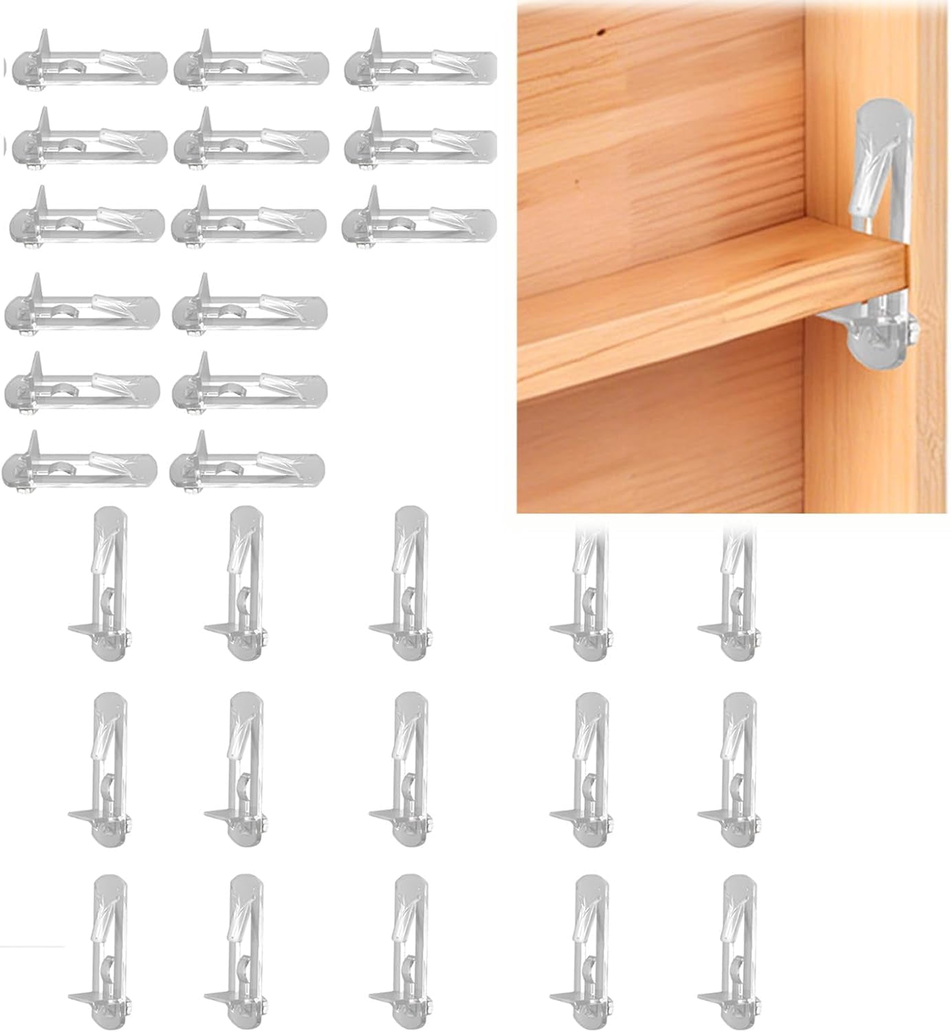 30 PCS Plastic Locking Shelf Support Pins, 15 PCS 5mm Self-Locking ...