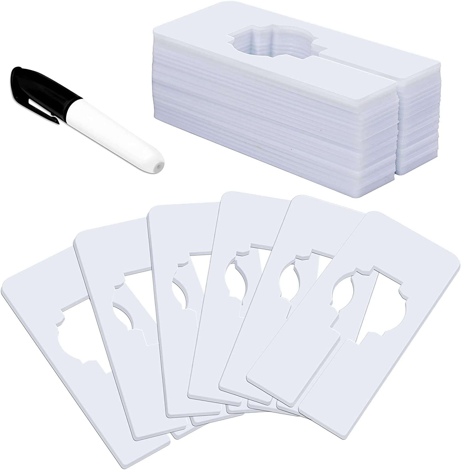 30 PCS Rectangular White Plastic Closet Dividers with a Bonus Marker ...