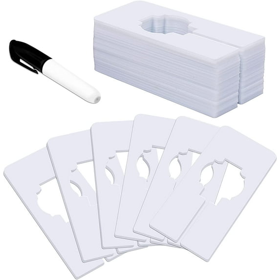 30 PCS Rectangular White Plastic Closet Dividers with a Bonus Marker ...