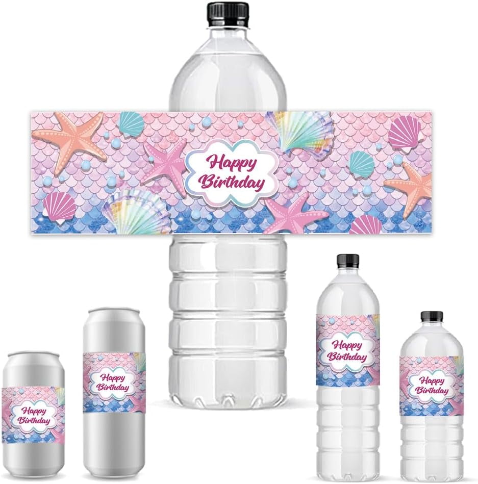 30 PCS Shell Water Bottle Labels Dream Ocean Water Bottle Stickers ...