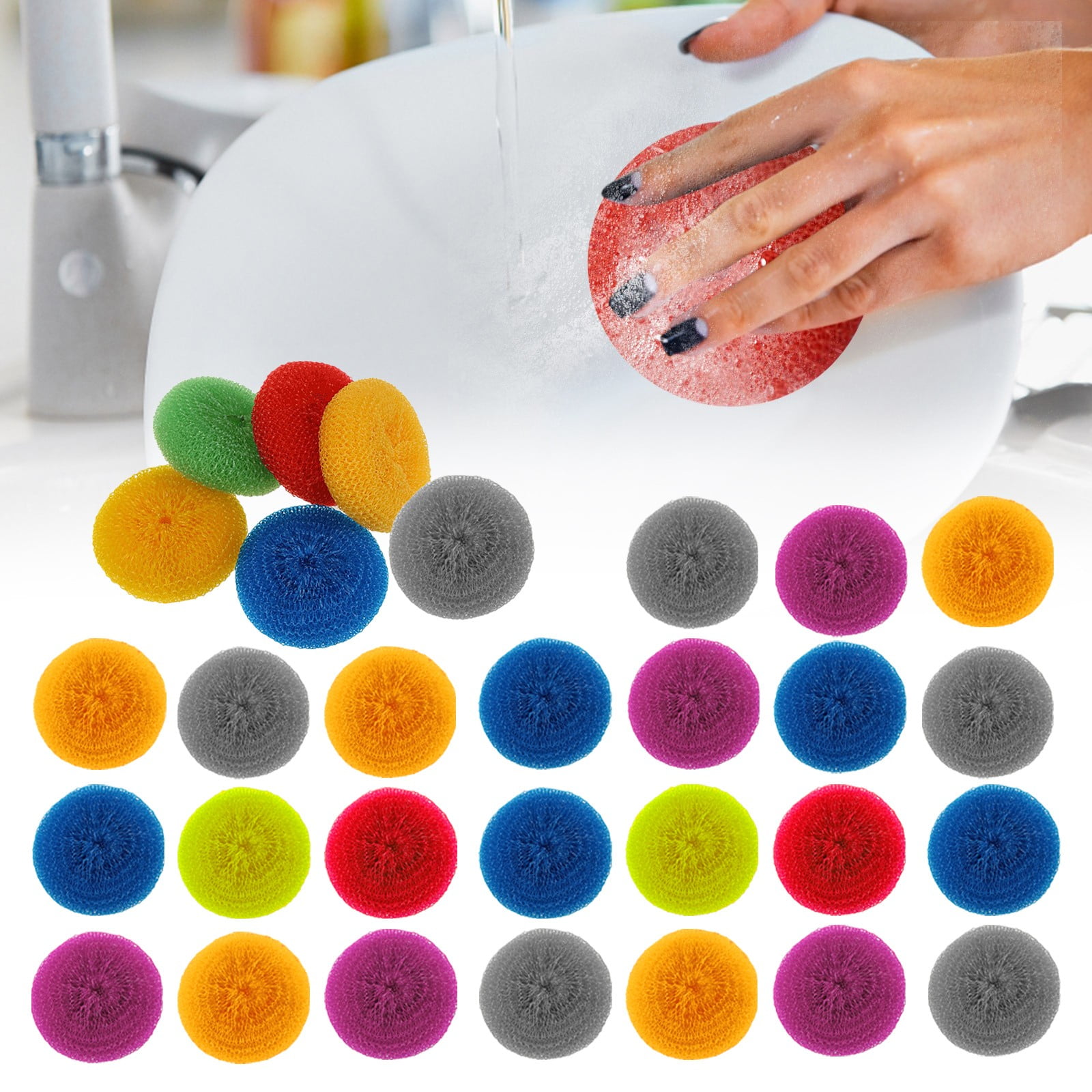 30 PCS Stainless Sponges Scrubbers Cleaning Utensil Scrubber Density ...