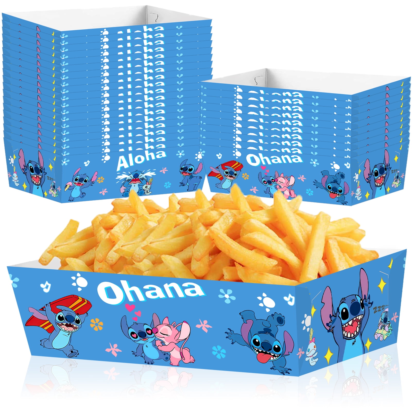 30 PCS Stitch Birthday Party Paper Food Trays, Stitch Disposable Food ...