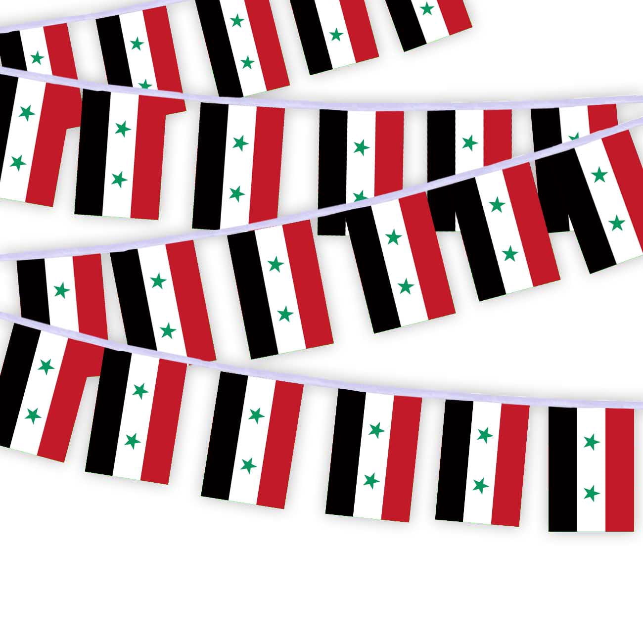 30 PCS Syria Flag String,32 FT syrian Bunting,Decoration Banner for ...