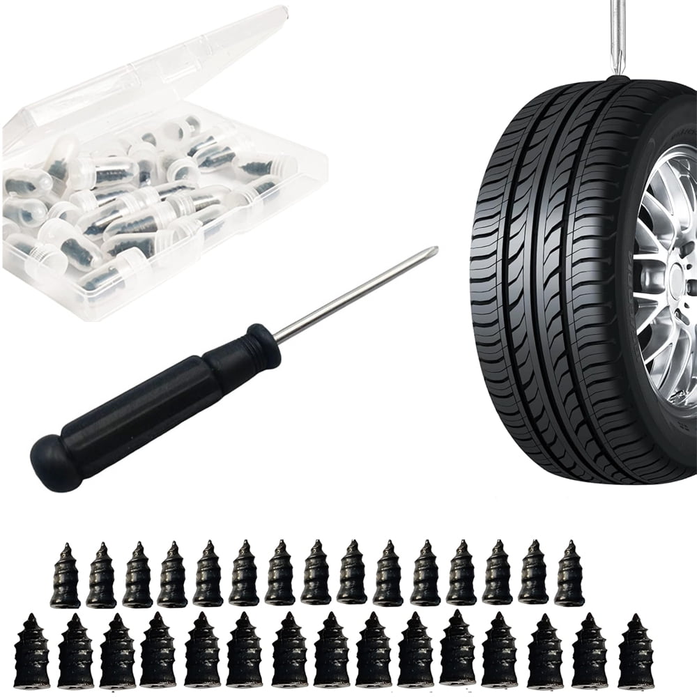 30 Pcs Generic Tire Plug Kit, Self-Tapping Rubber Spikes for Vacuum ...