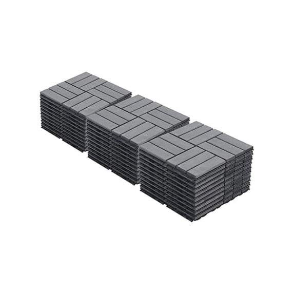 30 PCS Wood Interlocking Deck Tiles-12 X12 Waterproof Outdoor Floor All ...
