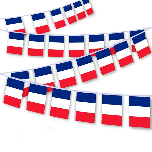 30 PCS france Flag String,32 FT French Bunting,Decoration Banner for ...