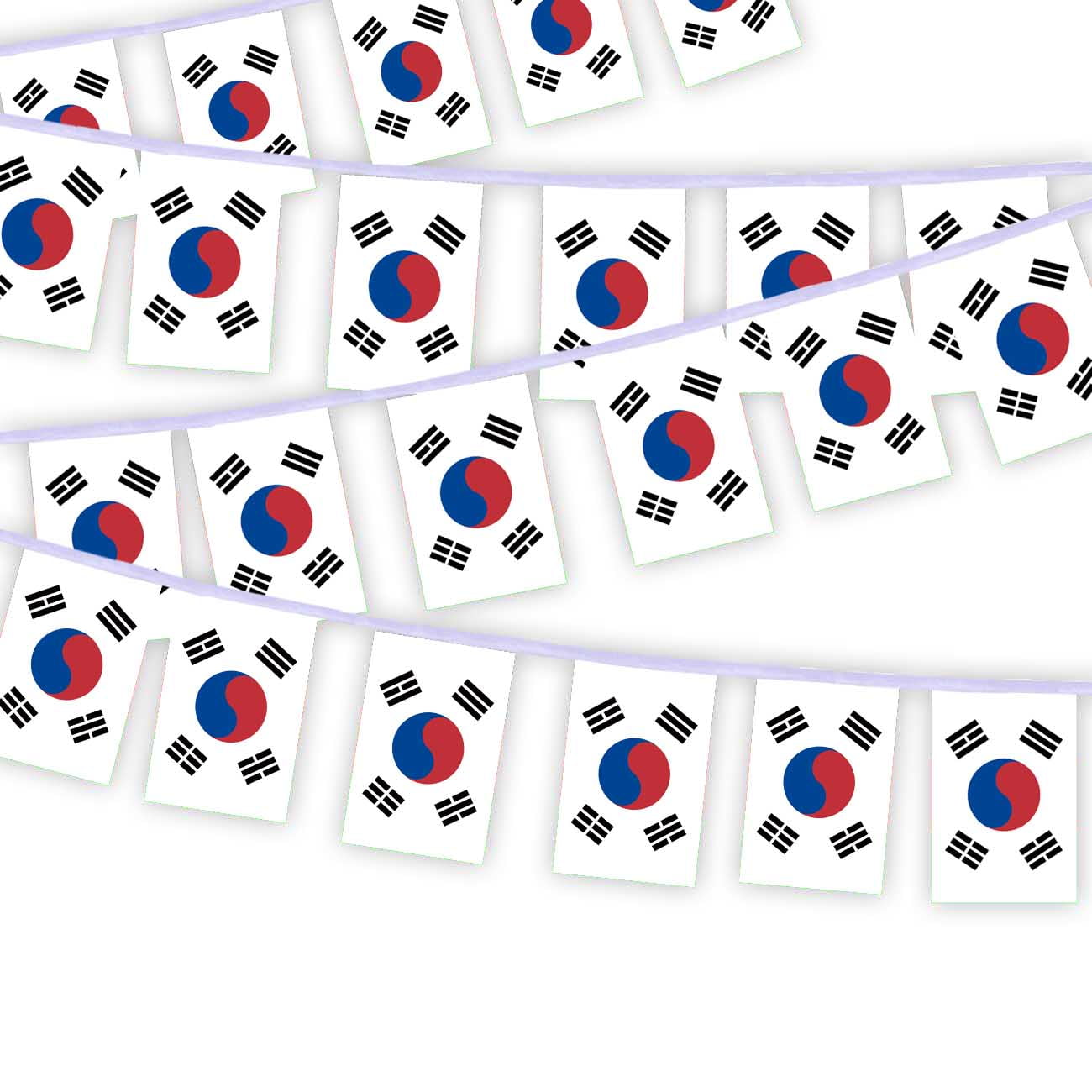 30 PCS korea Flag String,32 FT Korean Bunting,Decoration Banner for ...