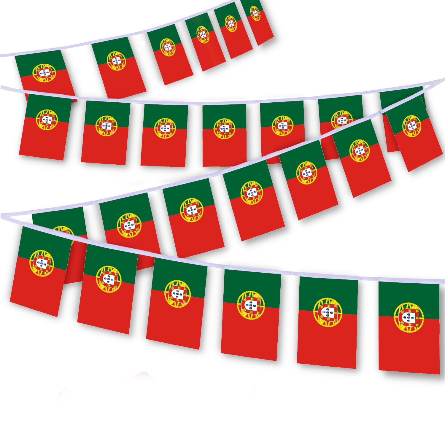 30 PCS portugal Flag String,32 FT portuguese Bunting,Decoration Banner ...