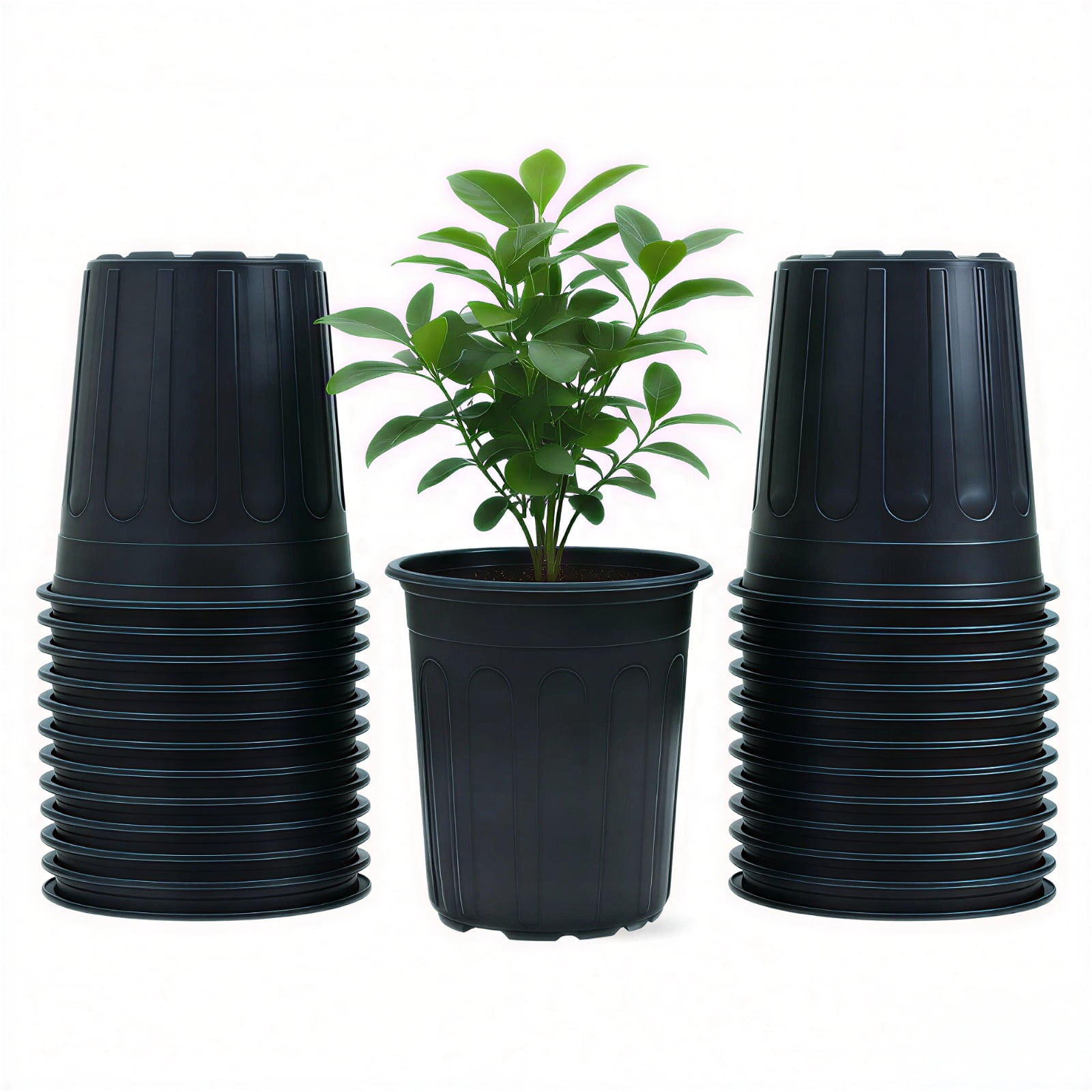30-Pack 0.5 Gal Black Plastic Plant Pots – Flexible Nursery Containers ...