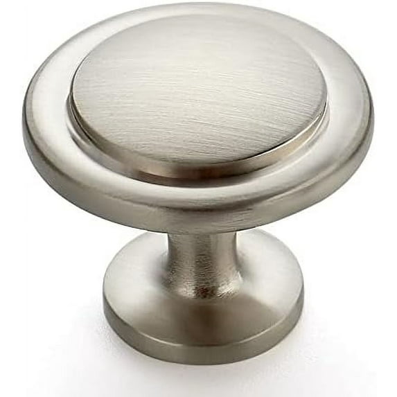 30 Pack 1-1/4 inch Matte Black Zinc Euro-Style Cabinet Knobs, Drawer Pulls & Door Handles ...