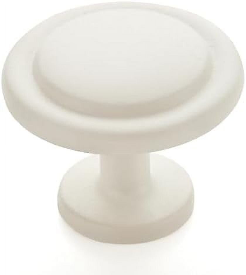 30 Pack 1-1/4 inch Matte Black Zinc Euro-Style Cabinet Knobs, Drawer Pulls & Door Handles ...