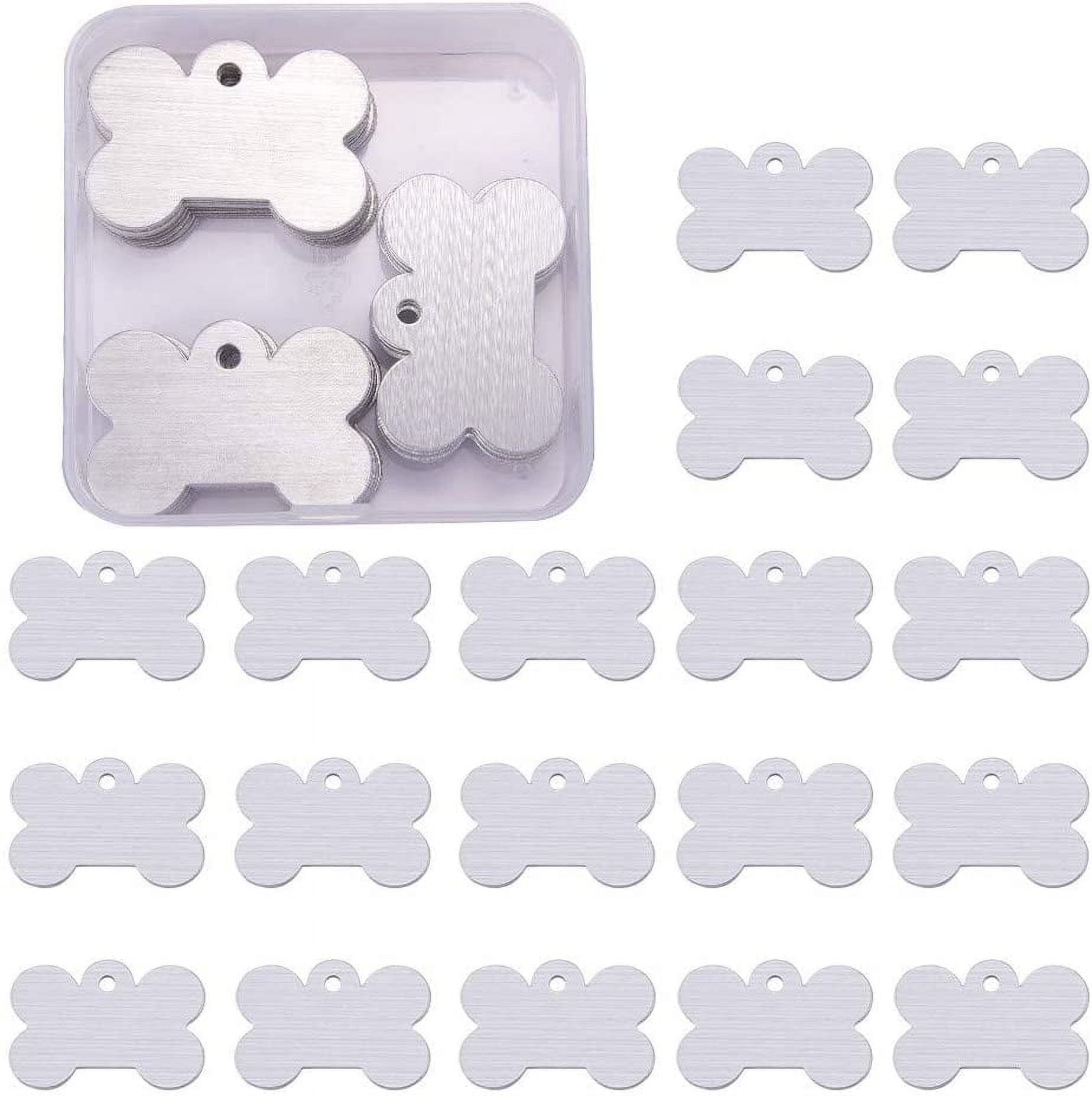 30 Pack 1.5x1 Bone Shape Stamping Blanks Aluminum Blank Pendants with ...