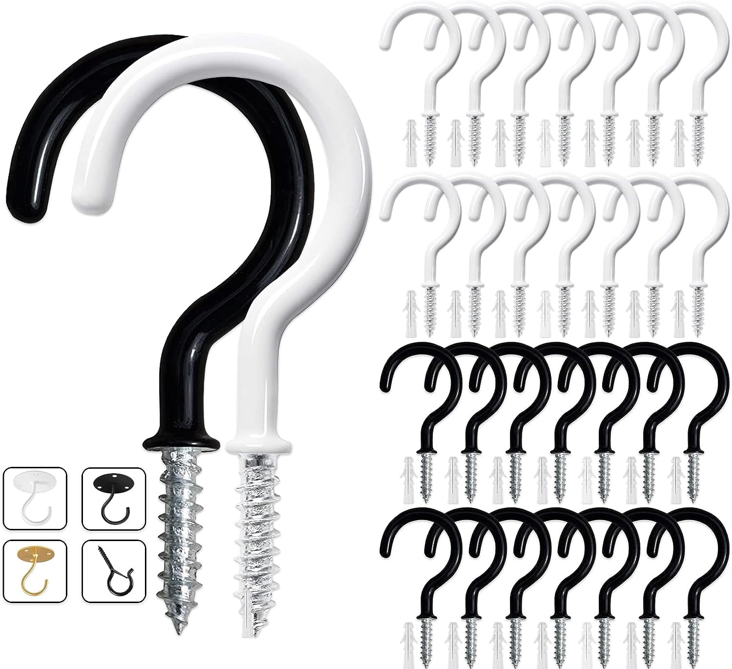 30 Pack 1.8 Inches Ceiling Hooks for Hanging Plants, Utensils, and ...