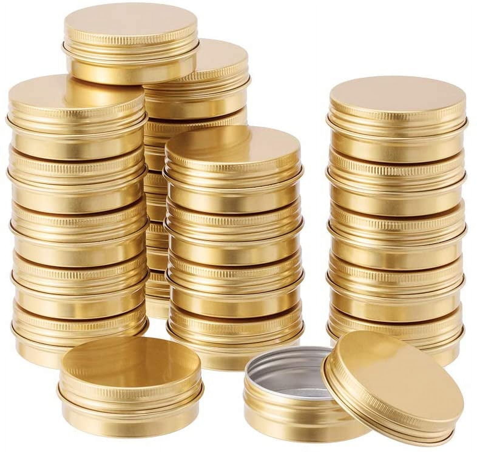 30 Pack 1 OZ Round Tin Cans Screw Top Aluminum Cans with Lids for Lip ...