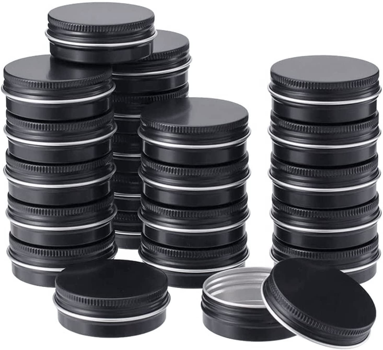 30 Pack 1 OZ Tin Cans Screw Top Round Aluminum Cans Screw Containers ...