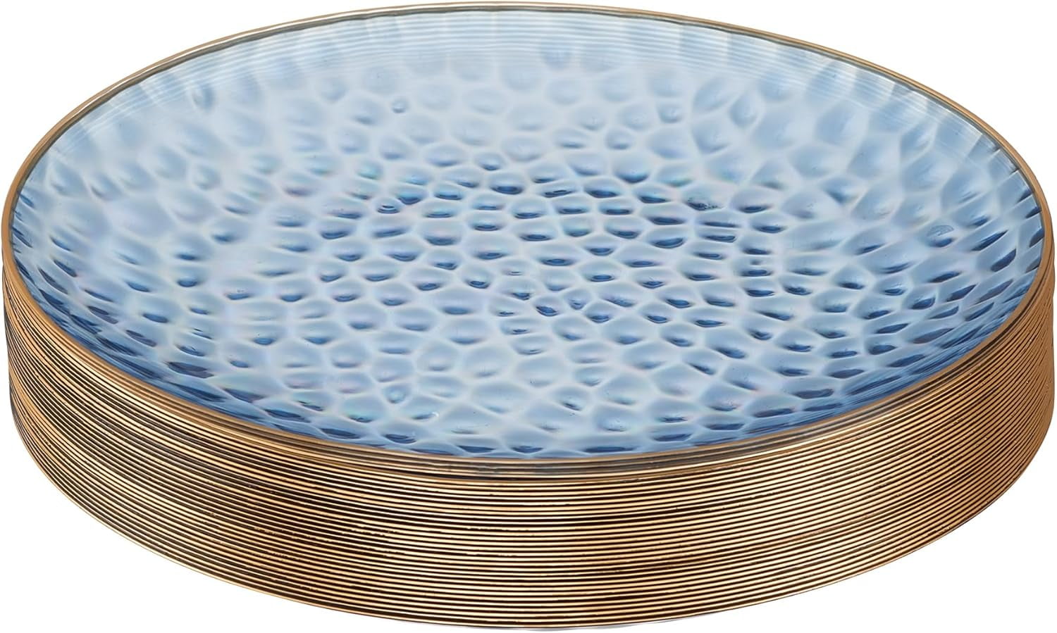 30 Pack 12 Ounce Hammered Plastic Bowls Translucent Pink with Gold Rim ...