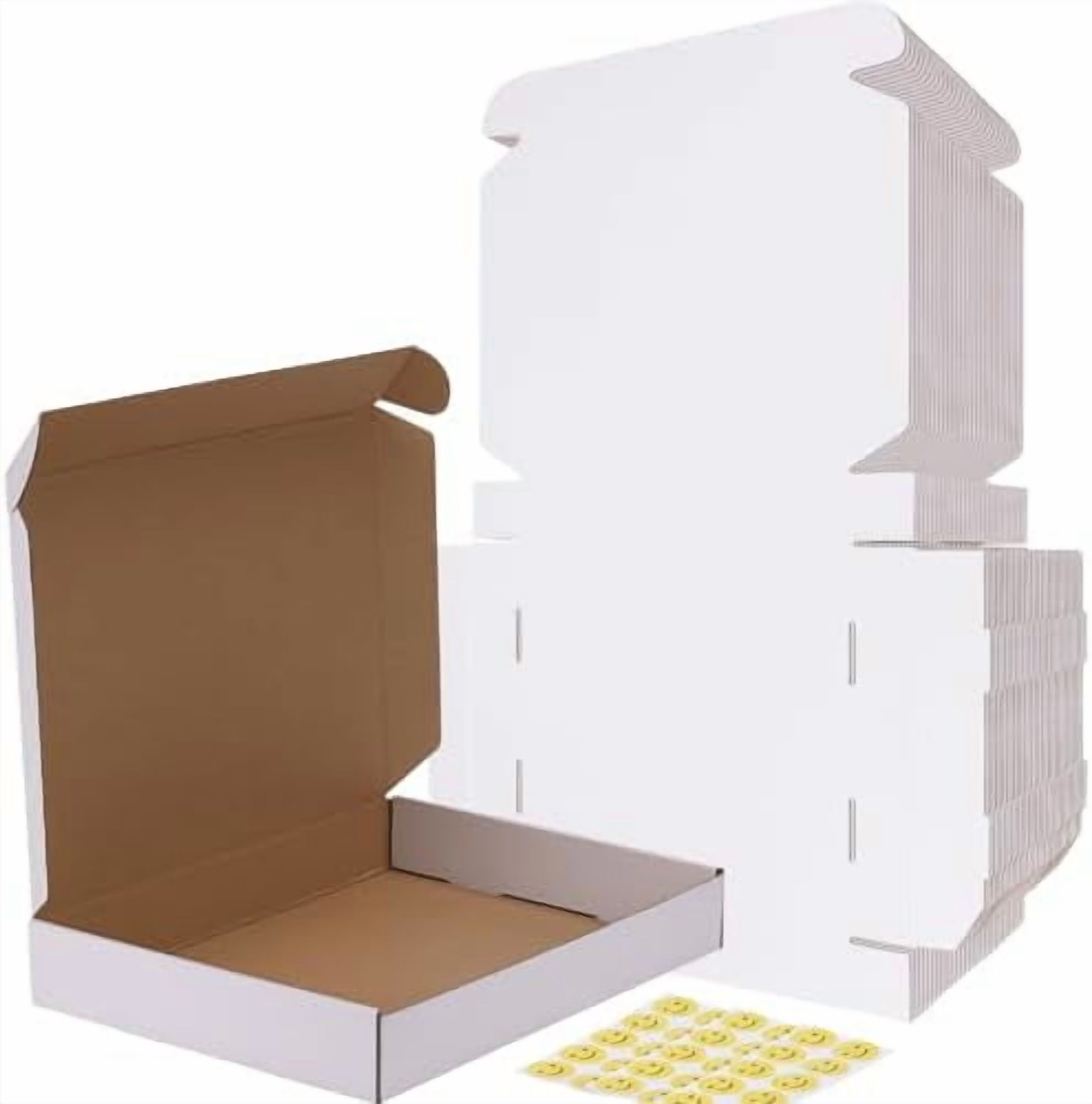 30 Pack 13x10x2 Shipping Boxes, White Corrugated Cardboard Mailer Box ...