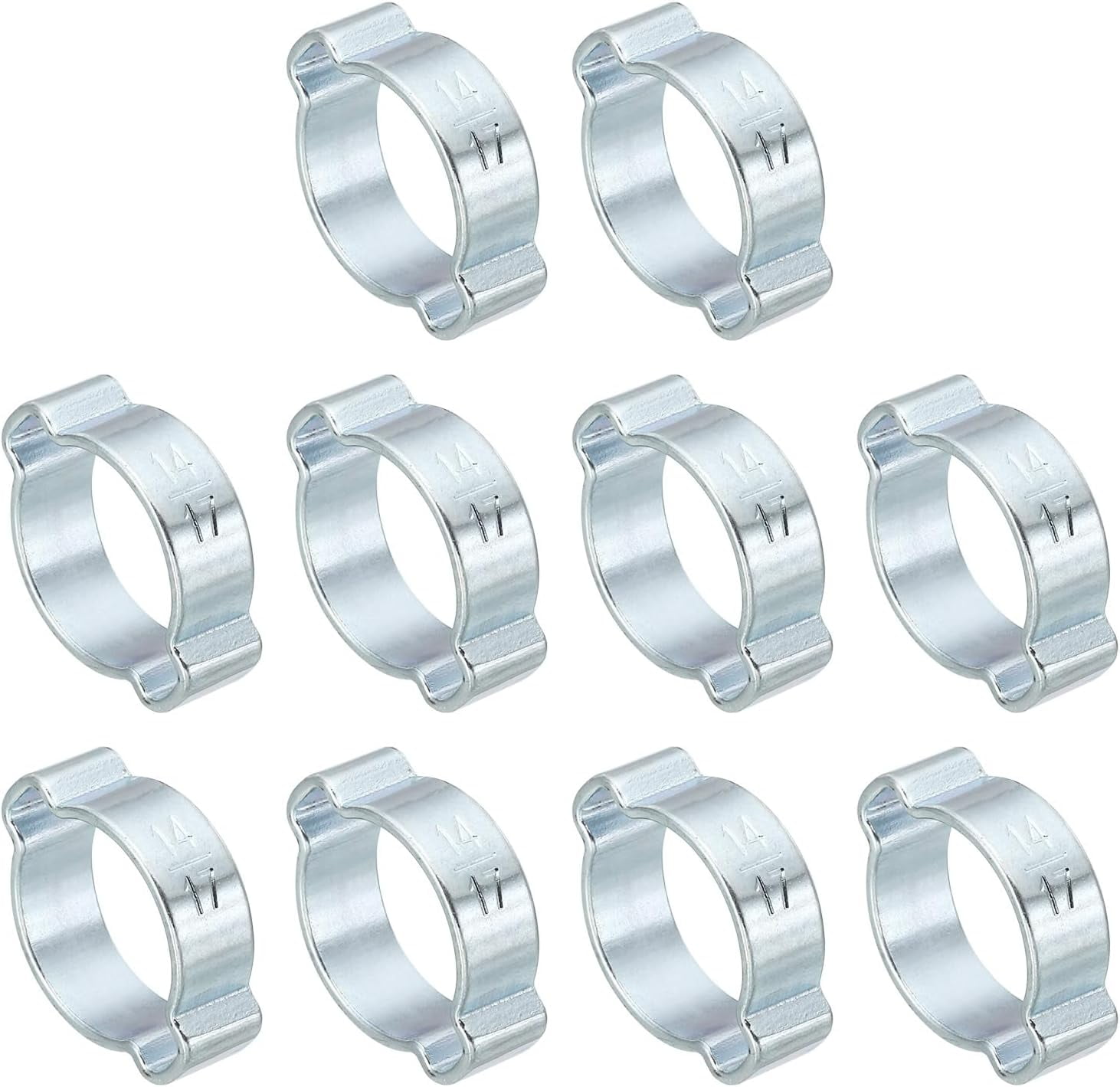 30 Pack 14-17mm Double Ear Hose Clamp, Galvanized Steel Crimp Rings for ...