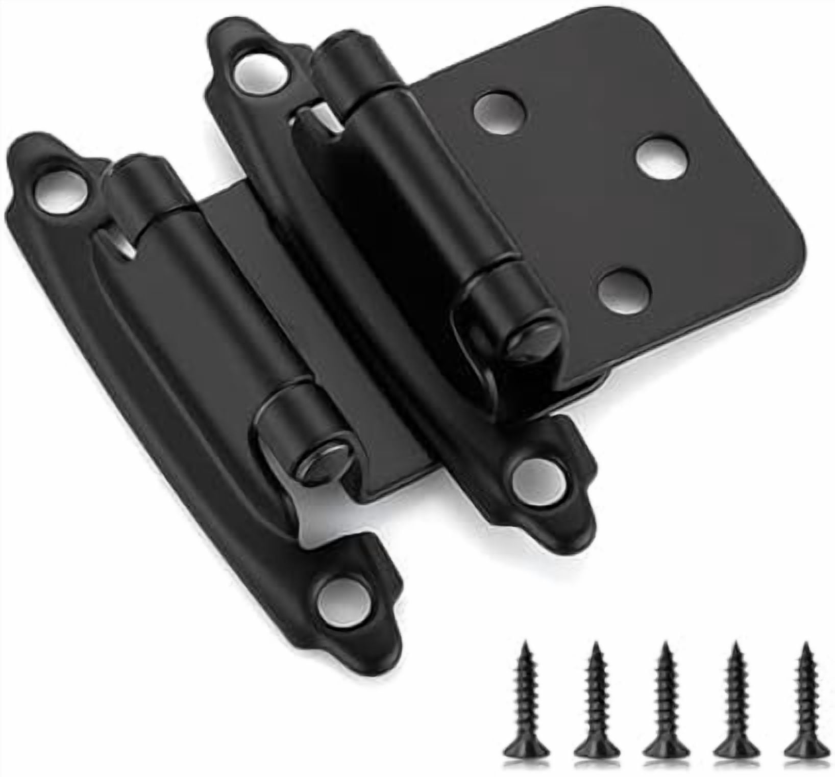 30 Pack (15 Pairs) 1/2" Overlay Cabinet Hinges, Self-Closing Semi ...