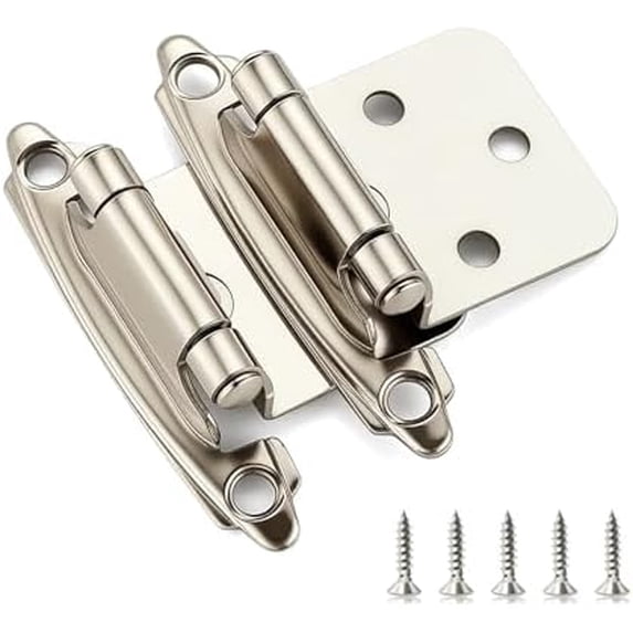 30 Pack (15 Pairs) 1/2 inch Overlay Cabinet Hinges, Self-Closing Semi ...
