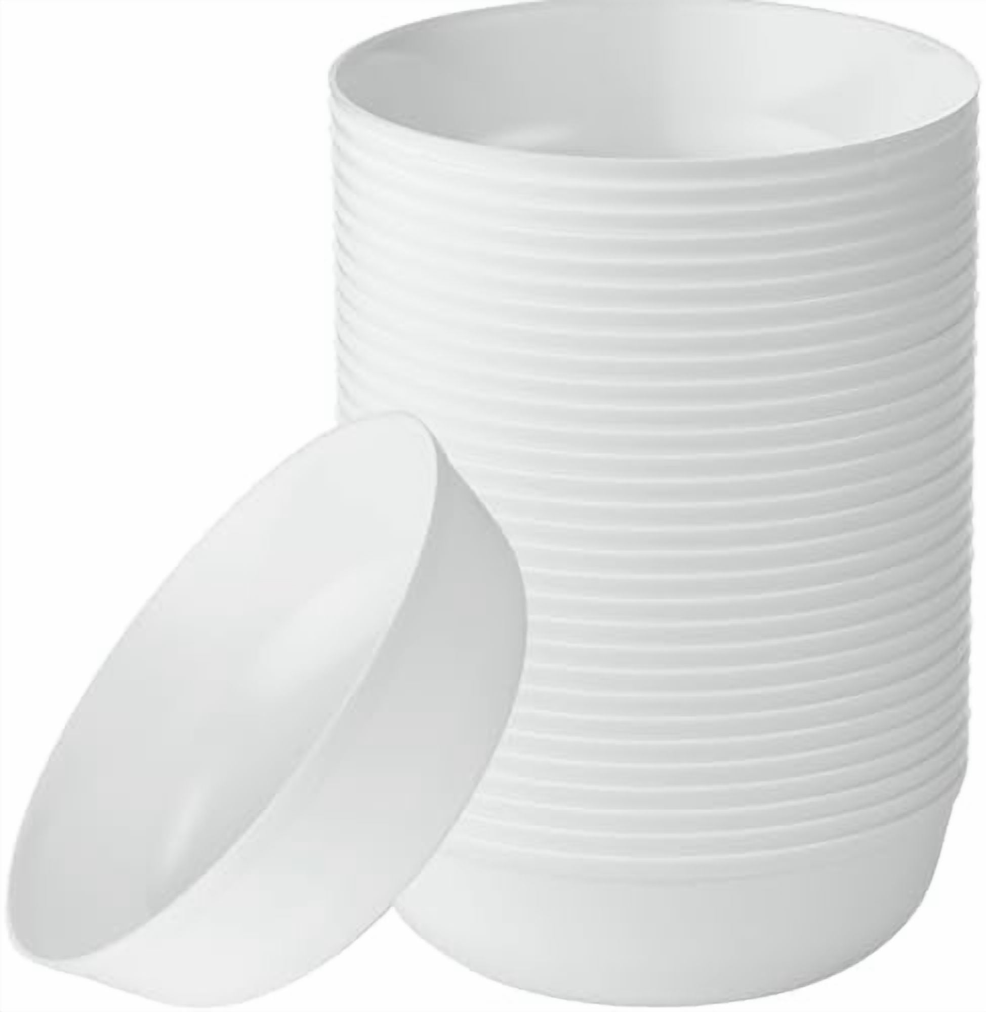 [30 Pack 16 OZ Bowls] Edge Collection White Plastic Party Bowls Premium ...