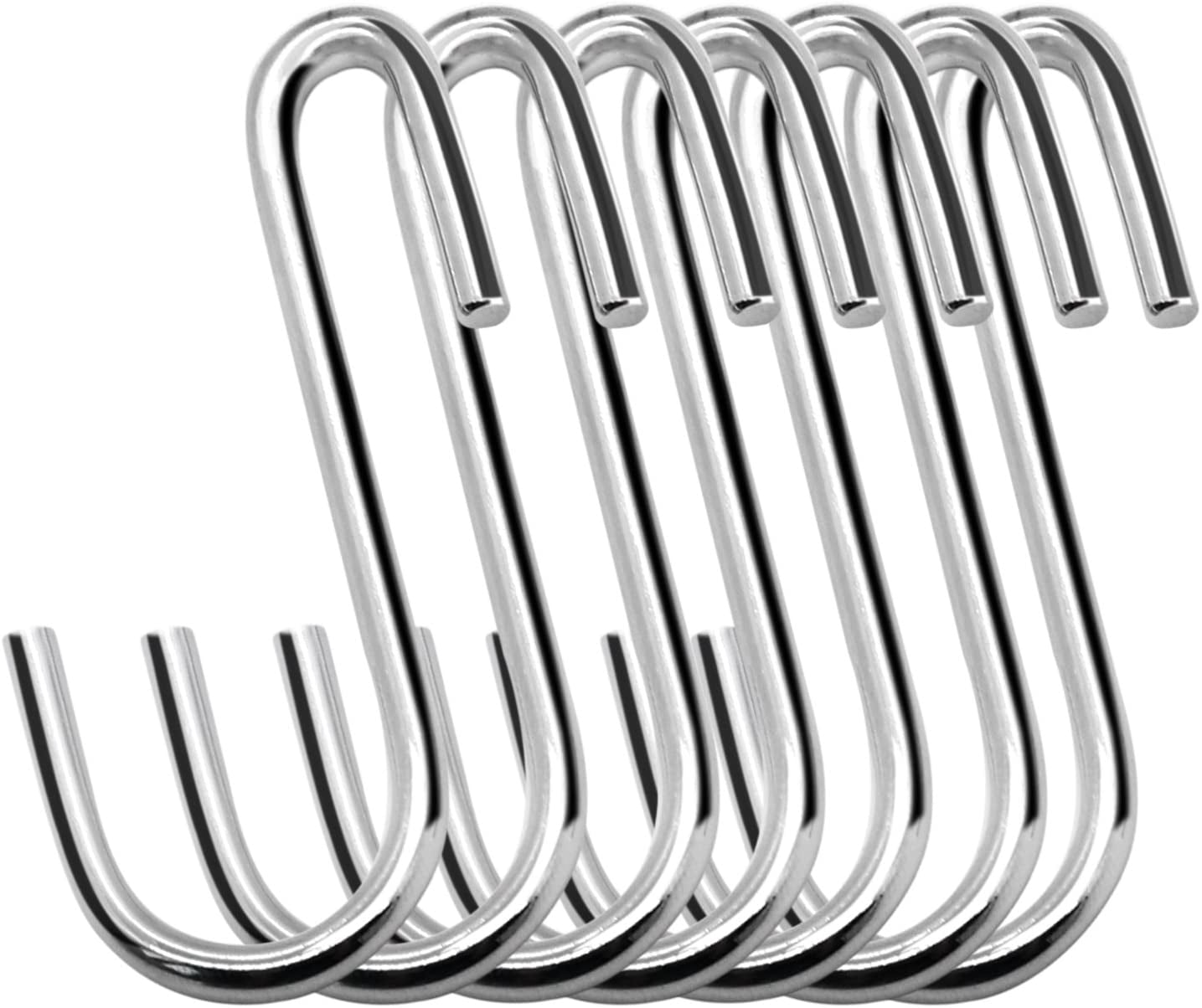 30 Pack 2.4 inches Heavy Duty S Hooks for Hanging, Pan Pot Holder Wire ...