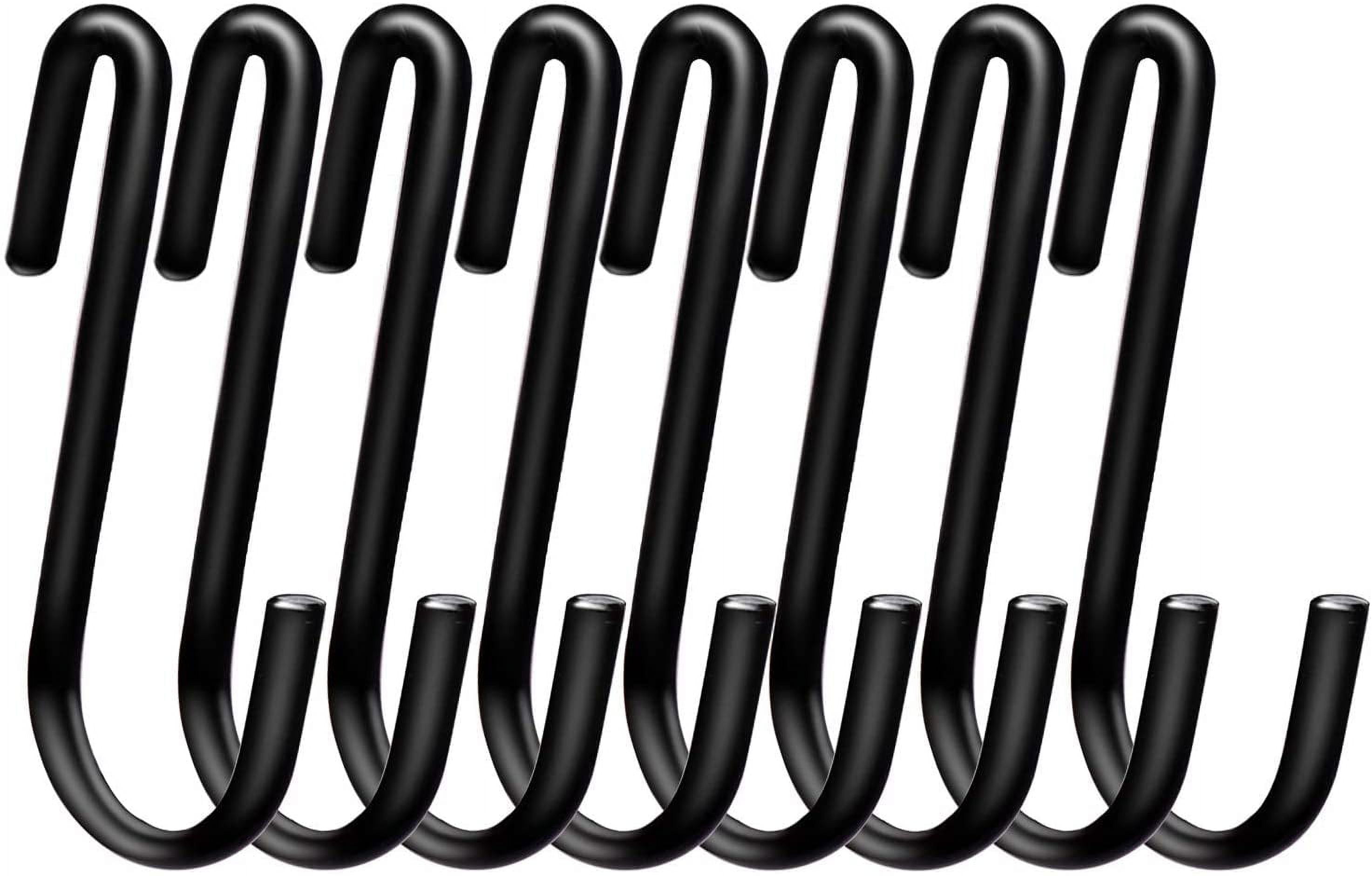 30 Pack 2.4 inches S Hooks for Hanging on Wire Shelves, Black S Shaped ...