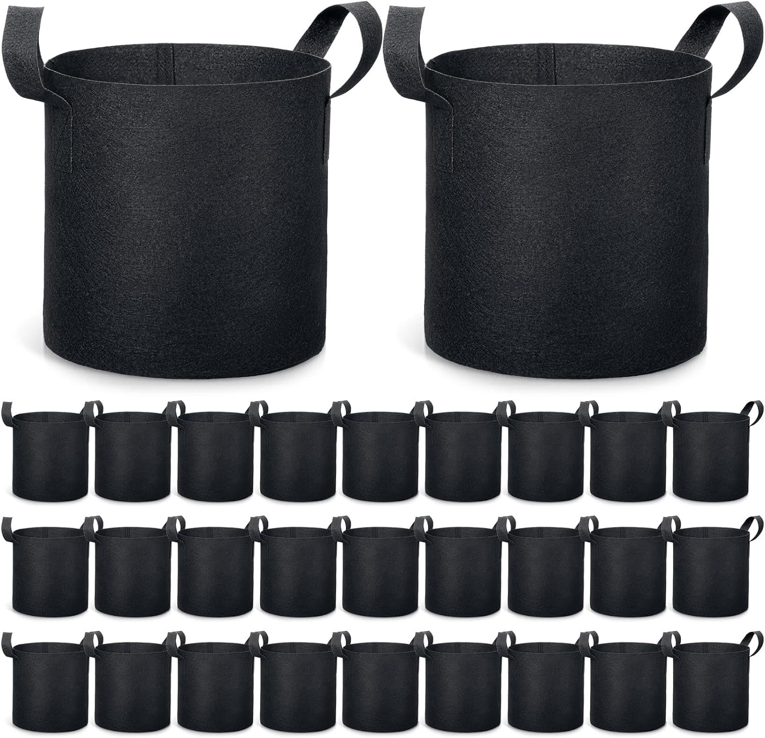 30 Pack 2 Gallon Grow Bags Aeration Fabric Pots for Plants with Handles ...