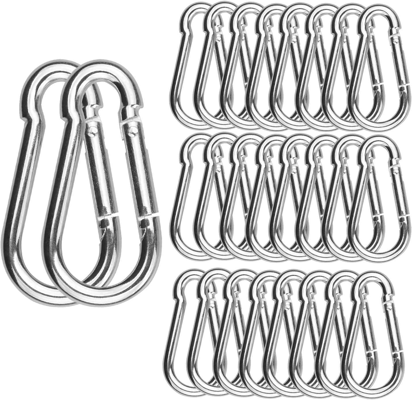 30 Pack 2 Inch Small Carabiner Clip Heavy Duty Spring Snap Hook M5 ...