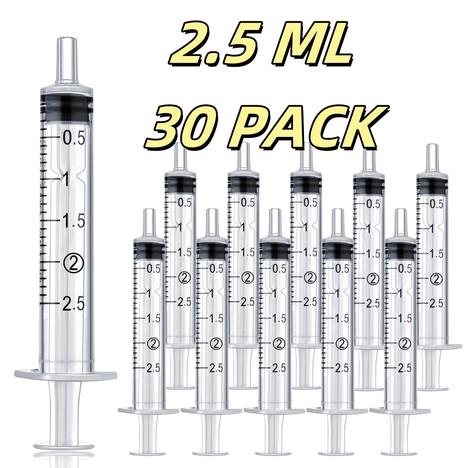30 Pack 2 ml Syringe for Liquid Without Needle,Syringe with Cap ...