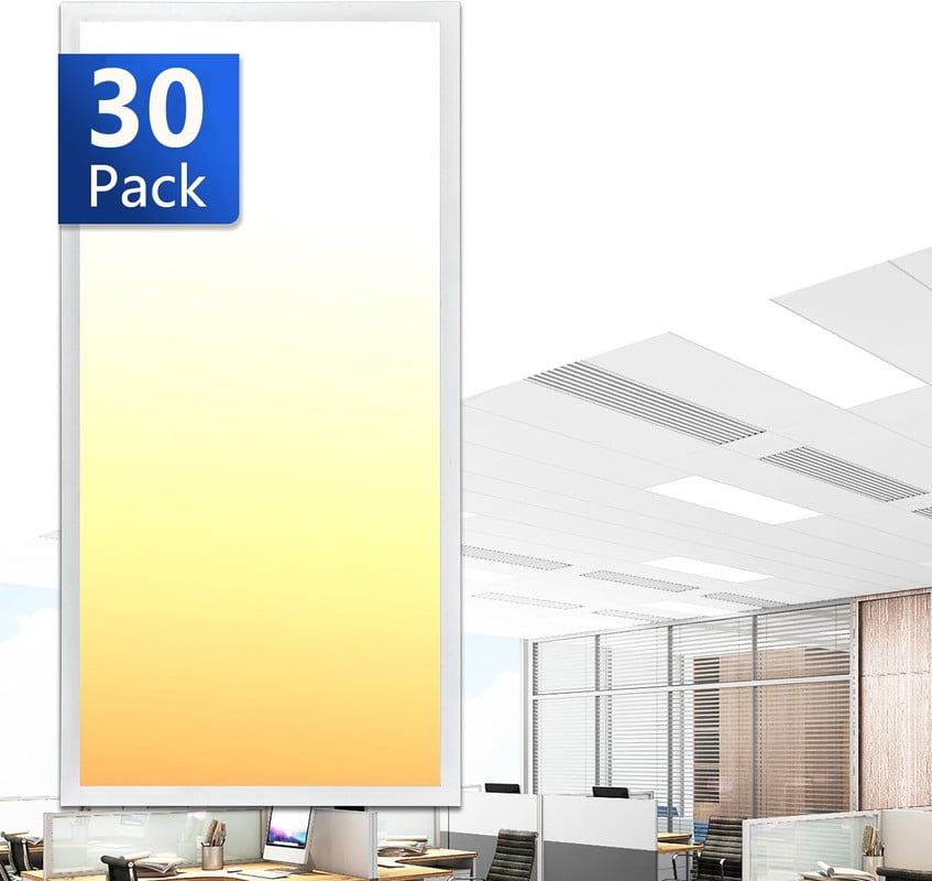 30 Pack 2x4 LED Flat Panel Light Drop Ceiling 0-10V Dimmable, 30/40/50W ...