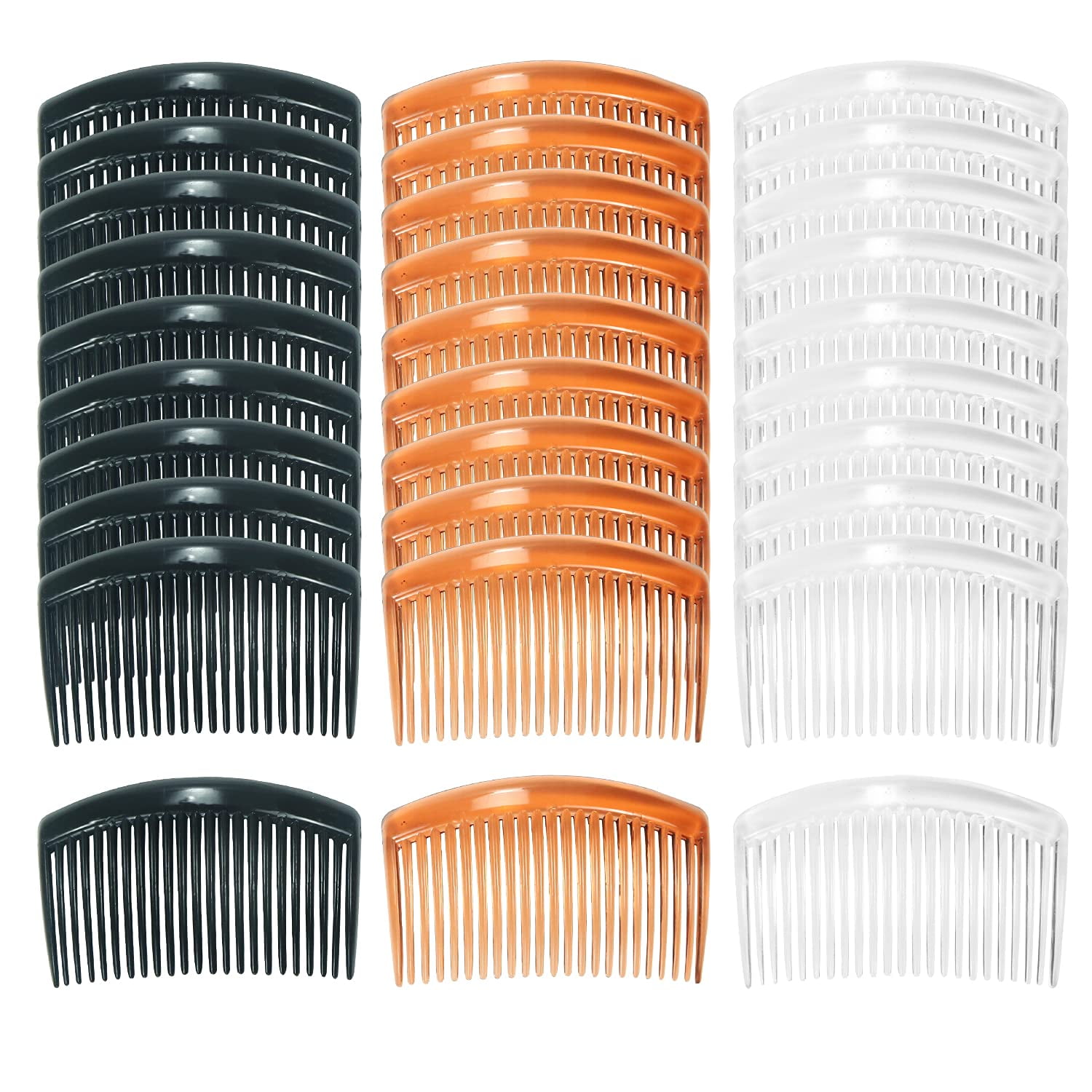 30 Pack 3 Inch White Clear Plastic French Hair Side Combs Wedding ...