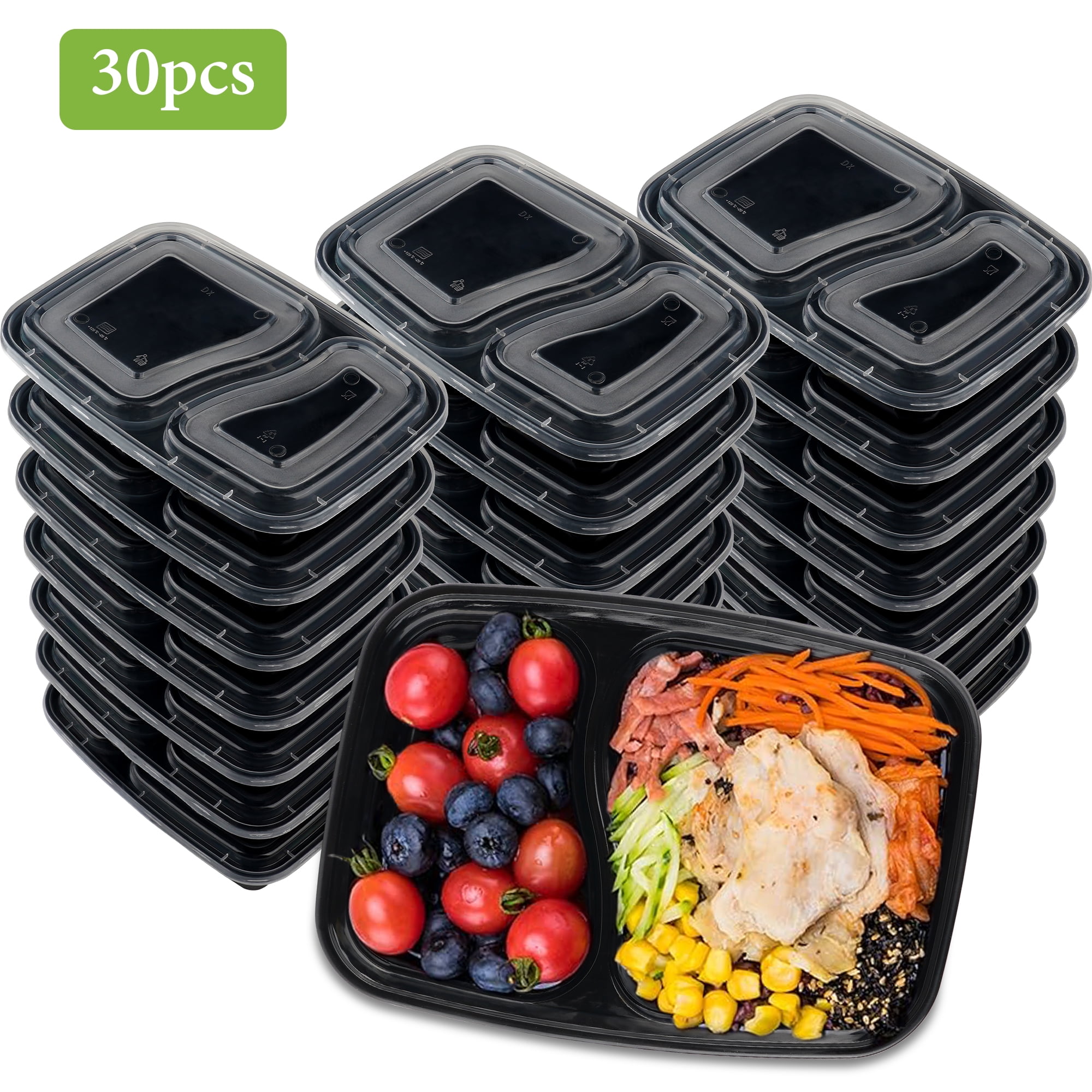 Kosbon 30 Pack 32oz Meal Prep Containers, 2 Compartment Food Storage ...