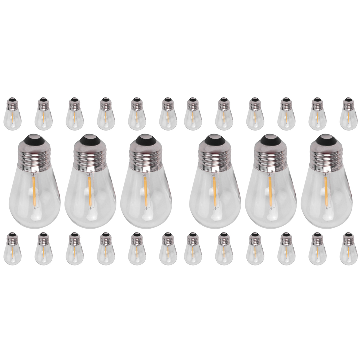 30 Pack 3V LED S14 Replacement Light Bulbs Shatterproof Outdoor Solar ...