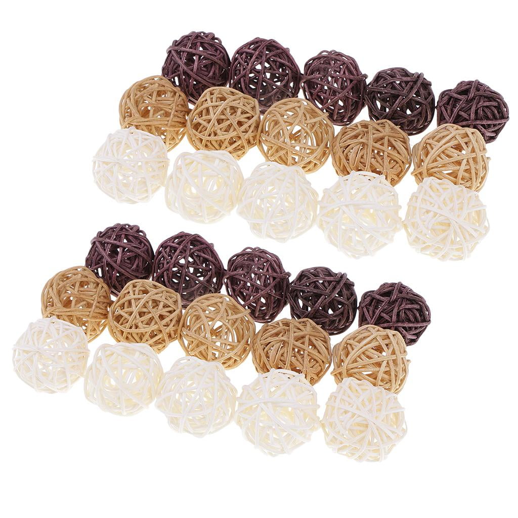 30 Pack 3cm Wicker Rattan Balls, Garden, Wedding, Party Decorative ...