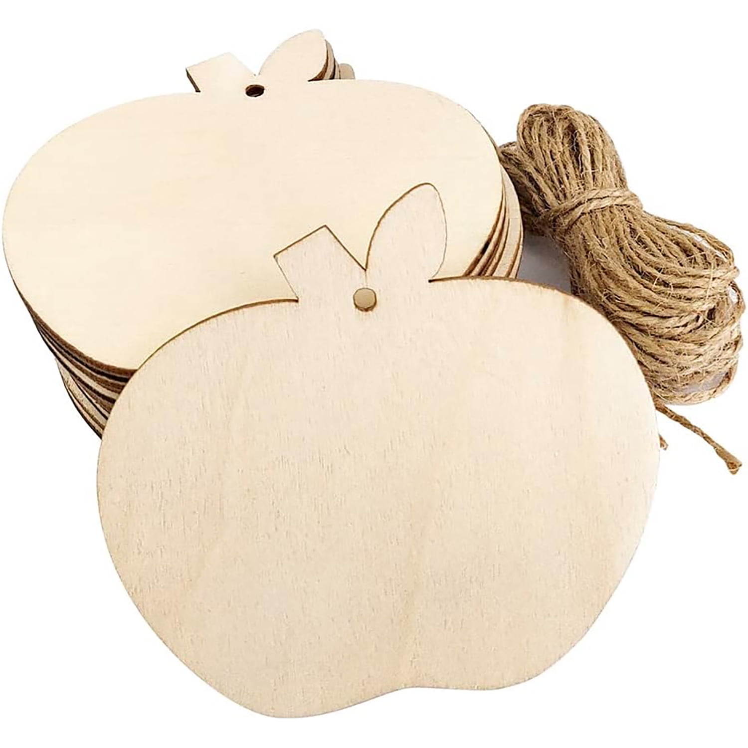 30 Pack 4 Inch Wood Apple Cutouts Unfinished Wood Apple Crafts Wooden ...