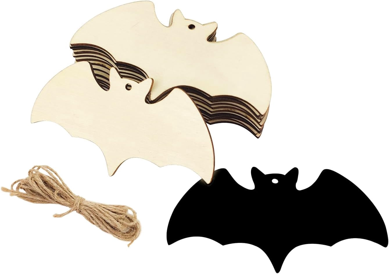 30 Pack 4 Inch Wood Bat Cutouts Halloween Unfinished Wood Bat Crafts ...