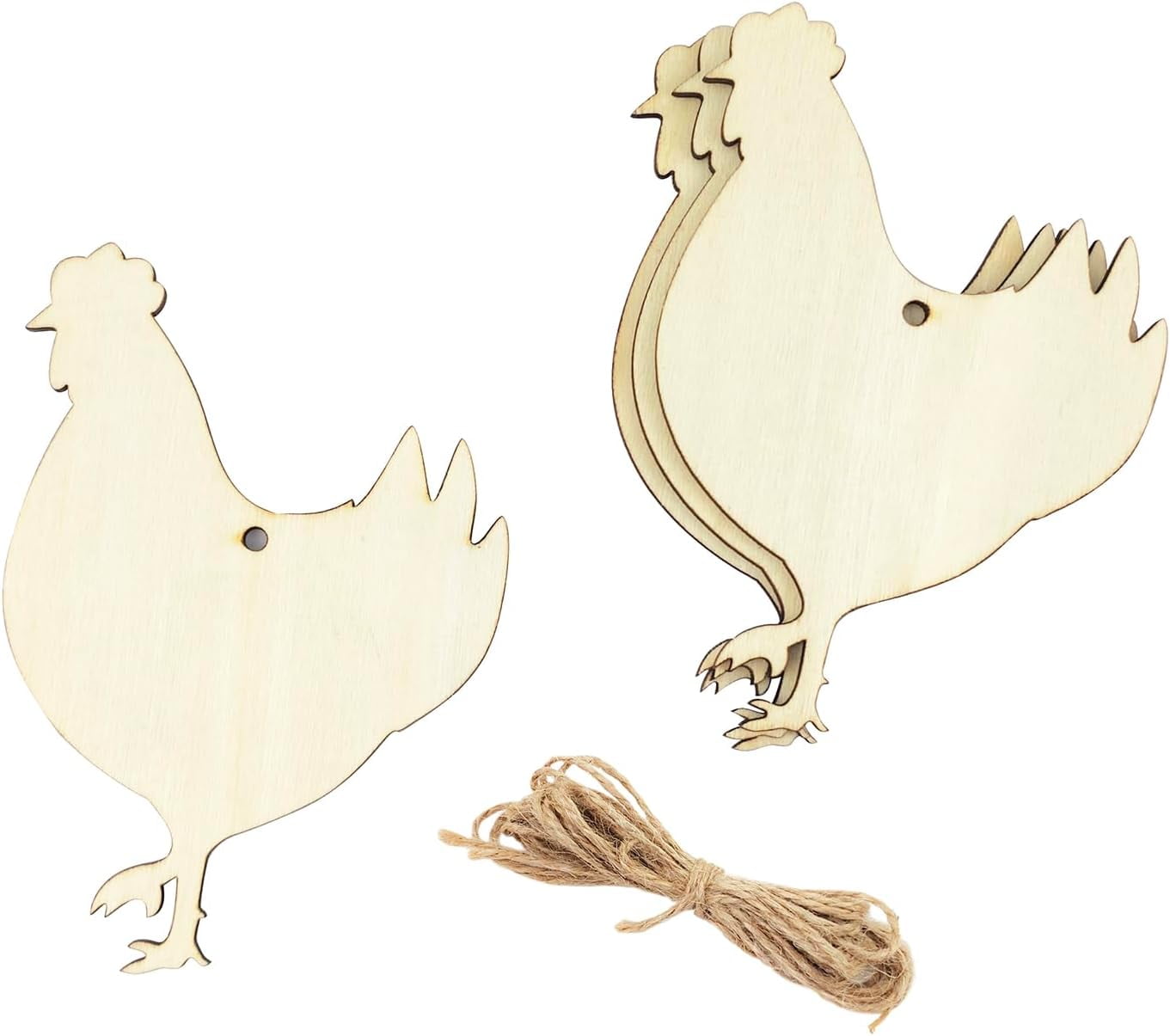 30 Pack 4 Inch Wood Chicken Crafts Unfinished Wood Chicken Rooster ...