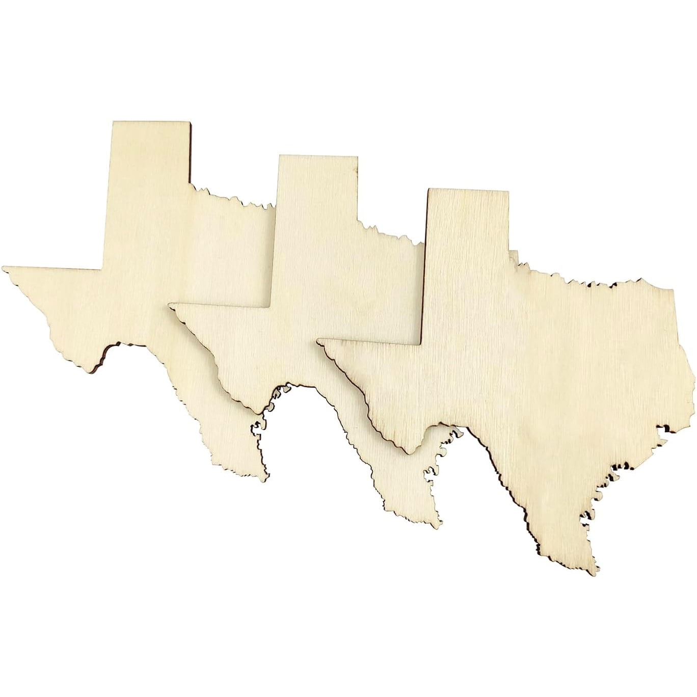 30 Pack 4 Inch Wooden Texas State Shaped Cutouts Unfinished Wood Texas ...