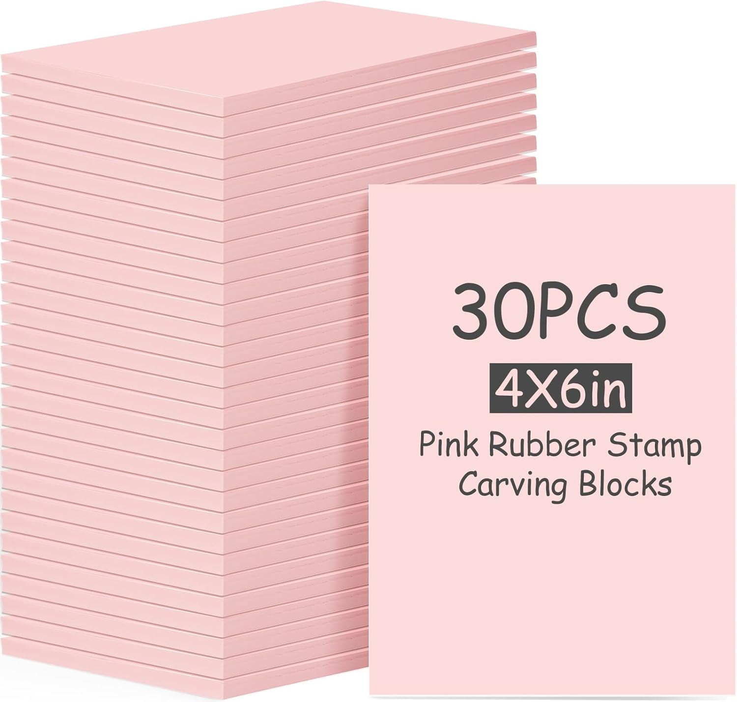 30 Pack 4"x6" Rubber Carving Blocks Rubber Stamp Carving Linoleum ...